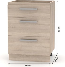 Kuchyňská linka 2,4 m, dub sonoma, NOVA PLUS