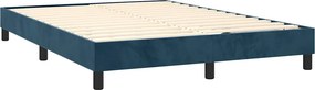 Box spring postel s matrací tmavě modrá 140x200 cm samet 3141309