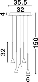 Závěsné LED svítidlo NOVA LUCE NET 27W 3000K 9060219 stmívatelné Triac