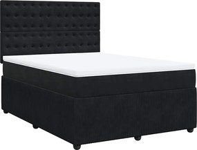 Box spring postel s matrací černá 140 x 190 cm samet 3292348