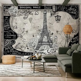 Fototapeta Bonjour Paris - koláž s Eiffelovou věží