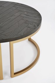 Konferenční stolek Seville 90 cm z masivu černý/zlatý