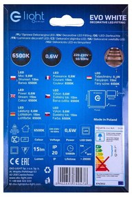 Schodišťové LED svítidlo Evo, 1x LED 0,6w, 6500k, w