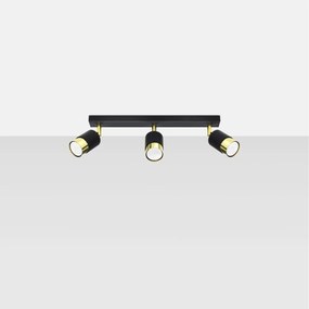 Sollux Lighting Stropní svítidlo NERO 3 černé/zlaté