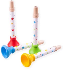 Bigjigs Toys Trumpetka hvězdičky 1 ks Zelená