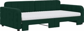 Válenda s přistýlkou a matracemi tmavě zelená 100x200 cm samet 3196962