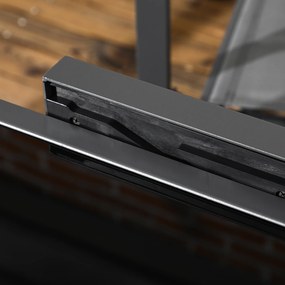 Rozkládací zahradní stůl Outsunny z hliníku s obdélníkovým tvarem a tvrzeným sklem pro 4-6 osob, nosnost 50 kg, rozměry 80-160x80x75 cm, černý