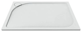 Mereo Obdélníková sprchová vanička s oblým krytem sif., 120x80x3 cm, vč. sif., bez nožiček, litý mramor