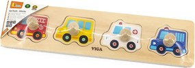 Dřevěné puzzle s úchyty pro nejmenší Viga Auta