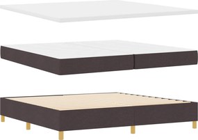 Postel s boxspringem s čelo Tmavě hnědá 200 x 200 cm textil 3344404