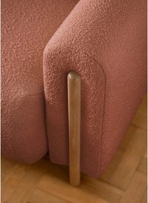 Rozkládací/s úložným prostorem pohovka z textilie bouclé v terakotové barvě 244 cm Arcadova – ELTAP