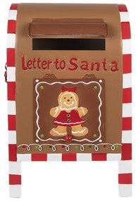 Hnědá kovová dekorační schránka Letter to Santa - 22*18*34 cm