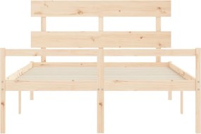 Postel s čelem pro seniory 160x200 cm masivní dřevo 3195361