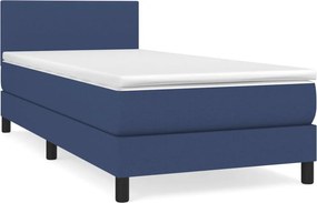 Box spring postel s matrací modrá 90x200 cm textil 3139871