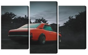 Vícedílný obraz Oranžové Retro Auto Nedostatek Nedostatek Přírodní plátno 120x80