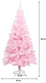 Růžový umělý vánoční stromeček ve více velikostech-120 cm-ový