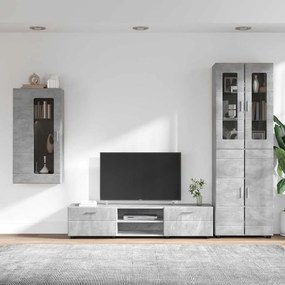 Sestava TV skříněk FLORIN 3 ks Betonově šedá Kompozitní dřevo 3397967