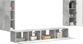 Sestava TV skříněk 4 ks Betonově šedá Kompozitní dřevo 3409162