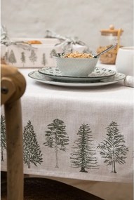 Béžová bavlněná utěrka se stromky Natural Pine Trees - 50*70 cm