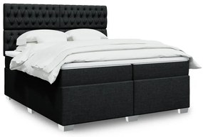 Box spring postel s matrací černá 200x200 cm textil 3290604