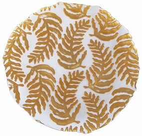 VILLA D’ESTE HOME TIVOLI Designový talíř  se zlatými listy Vert, 32 cm