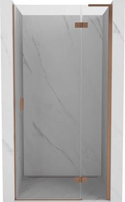 Mexen Mist-H L, 1-křídlé sprchové dveře pravé 80 cm, čiré sklo, měděný matný profil, 8A5L-080-000-65-00-P