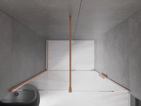 Mexen Velar, posuvné dveře do otvoru 150x200 cm, 8mm čiré sklo, měděná matná, 871-150-000-01-65