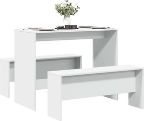 vidaXL 3dílná sada jídelního stolu a lavic kompozit [855535] Barva: Staré dřevo