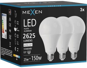 Mexen Nova 3x LED žárovka E27, A95, 25W, Neutrální - 4000K, 2625 lm - L100-E27-2540-01x03