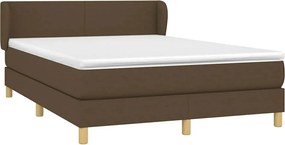 Box spring postel s matrací tmavě hnědá 140x200 cm textil 3126648