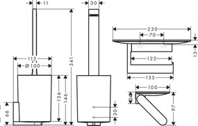 Hansgrohe WallStoris, sada pro WC, černá matná, HAN-27969670