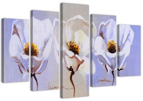 Gario Obraz na plátně Tři květiny - 5 dílný Rozměry: 100 x 70 cm