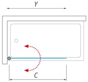 Vanová zástěna oboustranně otevíratelná TV1 1400 mm 670 720-735 Transparent S Brillant TV1 /750 706-7500000-00-02