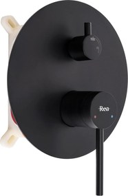 Rea Foss, podomítková sprchová souprava + instalační systém BOX, černá matná, REA-P5968