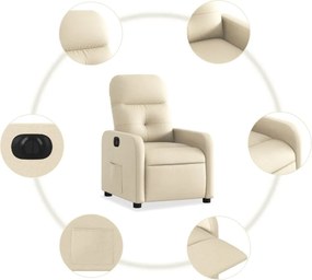 Elektrické polohovací křeslo krémové textil 3206785