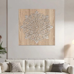 dřevo života Dřevěná mandala LÁSKYPLNÉHO DOMOVA Zvolte rozměr (cm): 95x95, Zvolte barvu dekoru: Dub Sonoma
