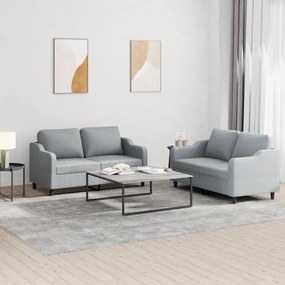 2dílná sedací souprava s poduškami světle šedá textil 3201802