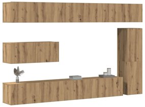 Sada 7 kusů nástěnné TV skříňka dub artisan kompozitní dřevo 3329214