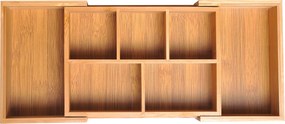 HOMCOM Úložný box Organizér box zásuvky, výsuvný organizér, bambus, přírodní, 24,6 x 17,6 x 7 cm| Aosom