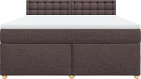 Box spring postel s matrací tmavě hnědá 180x200 cm textil 3289076
