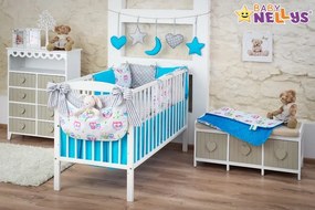 Baby Nellys Mega sada Be LOVE - Modrá/šedá - Sovičky Velikost povlečení: 135x100