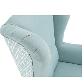 Kondela Designové křeslo, látka mentolová/vzor, BELEK