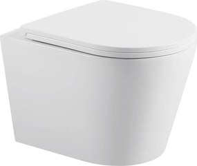 Erga Vento, závěsná WC mísa 490x365x365mm, Tornado 2 + toaletní sedátko s pomalým zavíráním, bílá, ERG-V03-VENTO-TO2-WH