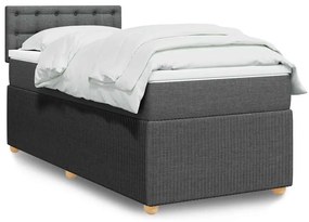 Box spring postel s matrací tmavě šedá 90x200 cm textil 3287354