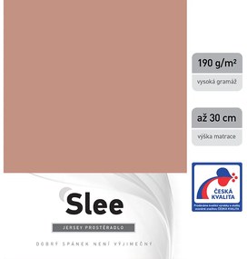 Slee jersey prostěradlo - béžová Rozměr: 180 x 200 cm