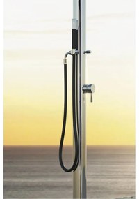 Fontealta Bazénová sprcha Twiggy COLD broušený nerez spodní s ruční sprchou vložka pro dešťovou sprchu