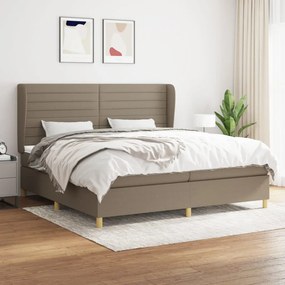 Box spring postel s matrací taupe 200x200 cm textil 3128633