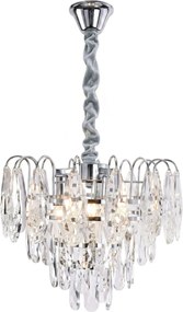 Toolight Toolight, křišťálová závěsná lampa Ø30 cm, SWE077-CP, chromová, OSW-30206