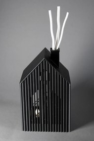DOMEČEK CASETTA - Aroma difuzér a LED svíčka , černá
