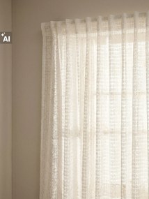 Sinsay - Poloprůhledná záclona na řasicí pásce se strukturovanou vazbou - bílá